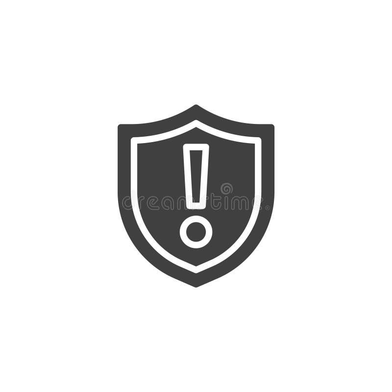 Shield with an Exclamation Mark Vector Icon Stock Illustration ...