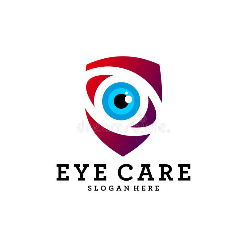 Shield Eye Concept Logo Design Template, Eye Care Logo Design Vector ...