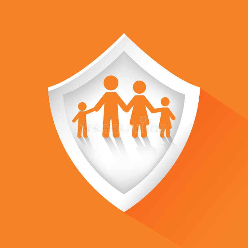 Shield and Family, Safety Concept Logo. Stock Vector - Illustration of ...