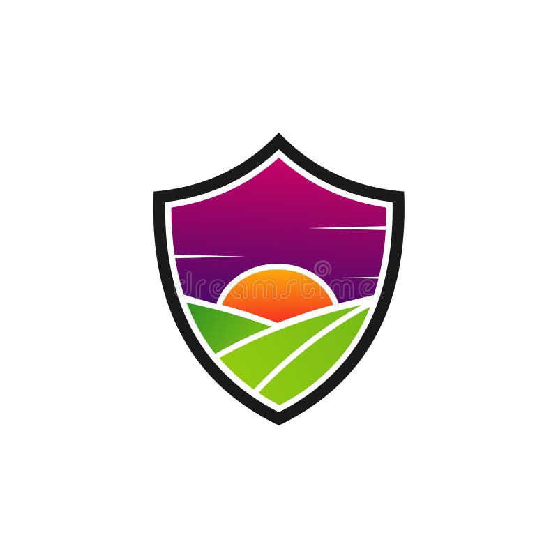 Shield Farm Logo Design Vector Template. Farm Logo Concept Stock ...