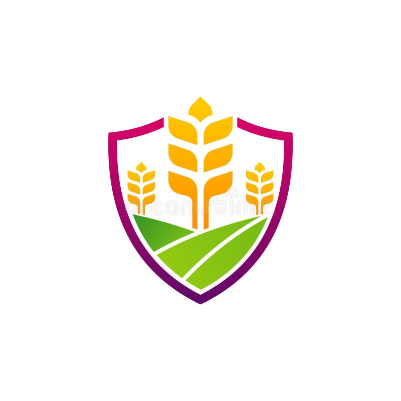 Shield Farm Logo Design Vector Template. Farm Logo Concept Stock ...