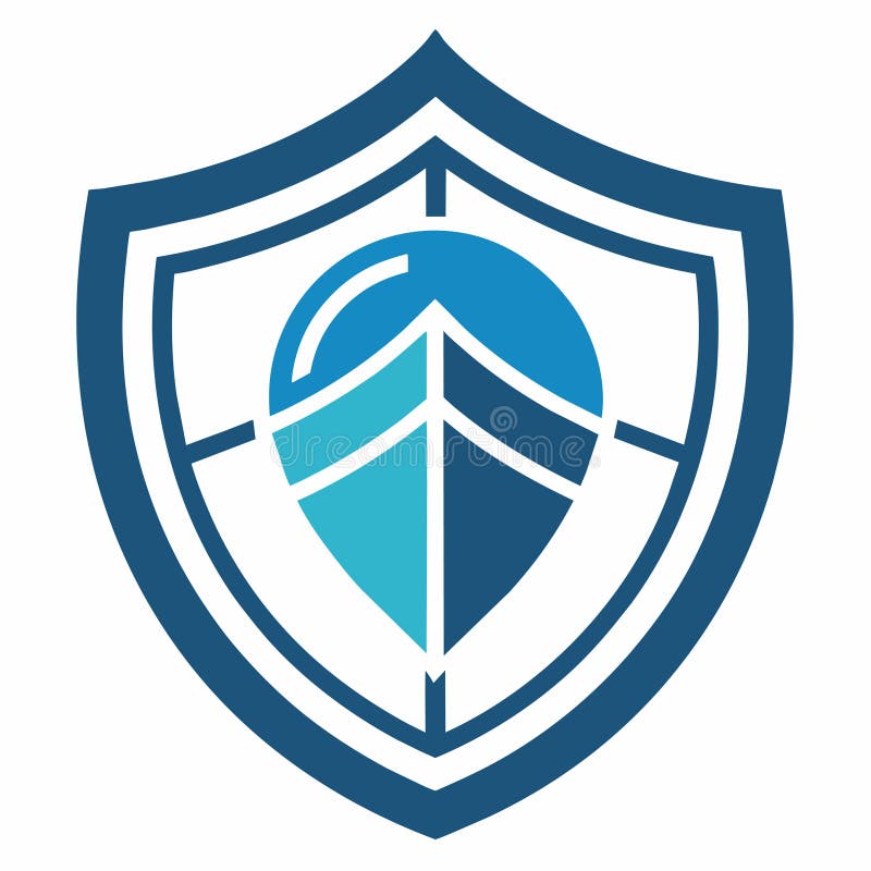A Shield Featuring a Boat Design in Blue and White Colors, Symbolizing ...