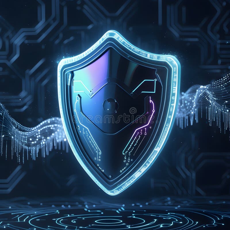 A Shield Featuring Luminous Lines and a Radiant Center, Symbolizing ...