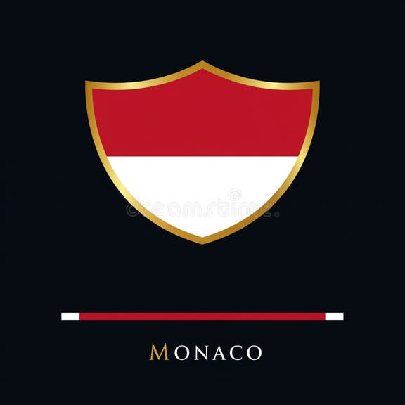 A Shield Featuring Monaco S Flag Design: a Horizontal Bicolor of Red on Top and White Stock ...