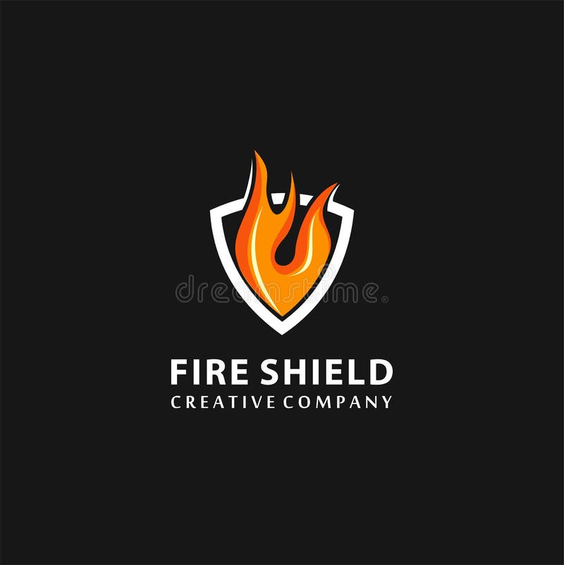 Shield Fire Logo Design Element, Security Logo Stock Vector ...