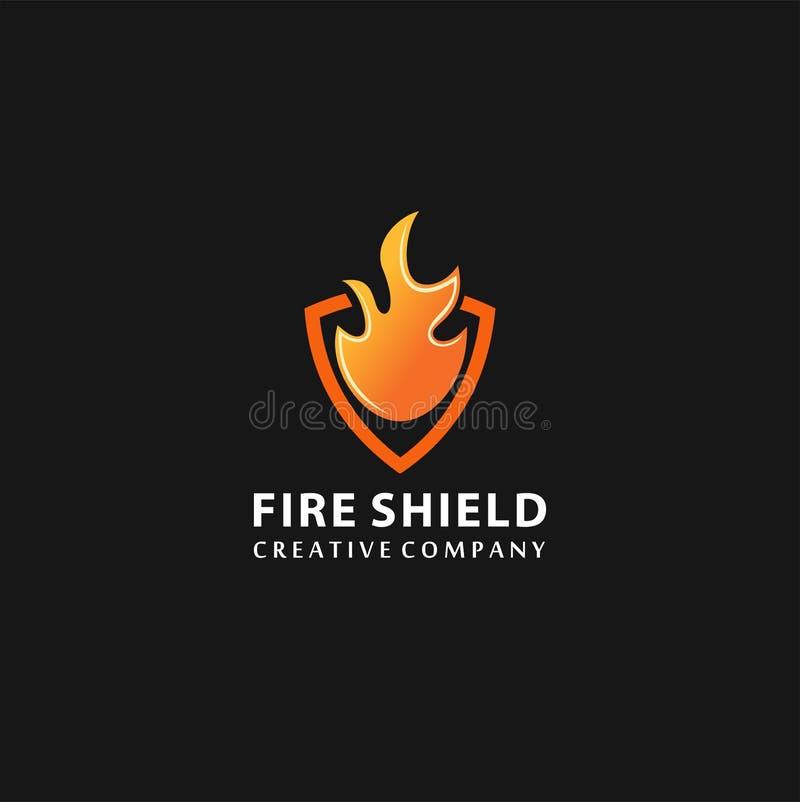 Shield Fire Logo Design Element, Security Logo Stock Vector ...