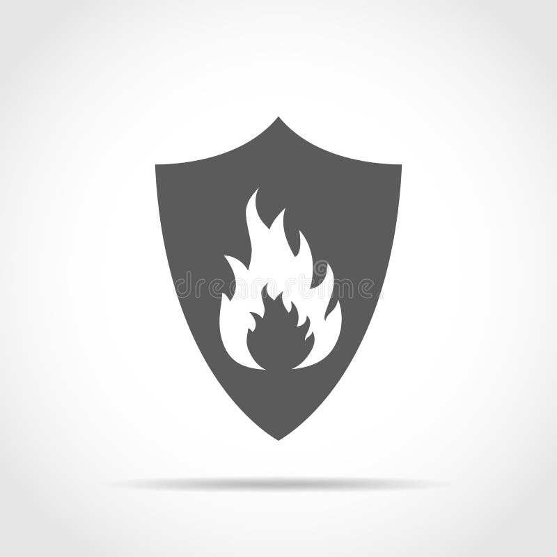 Shield with Fire. Vector Illustration. Stock Illustration ...