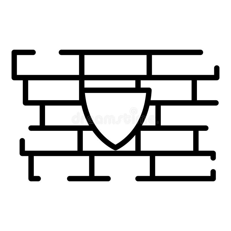 Firewall Icon in Cartoon Style Stock Illustration - Illustration of ...