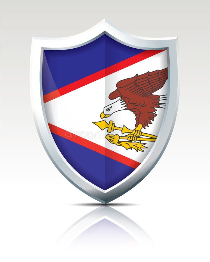 American Samoa Islands Official National Flag and Coat of Arms, Oceania ...