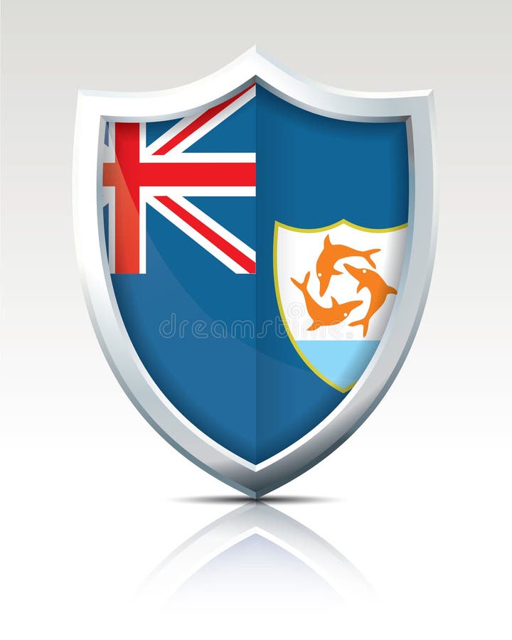 Shield with Flag of Anguilla Stock Vector - Illustration of anguilla ...