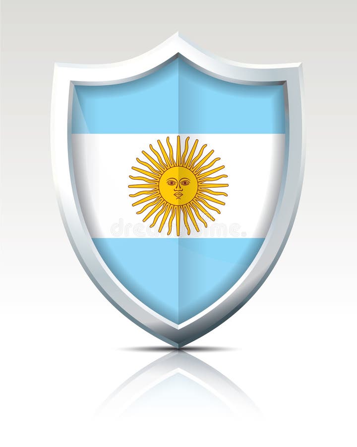 Shield with Flag of Argentina Stock Vector - Illustration of graphic, icon: 113483783