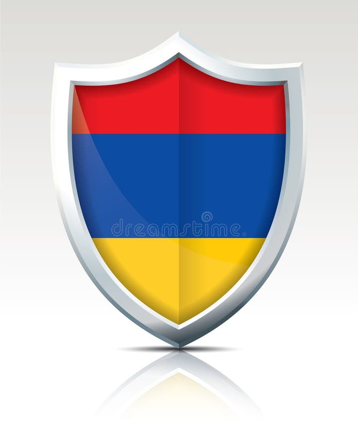 Shield with Flag of Armenia Stock Vector - Illustration of isolated ...