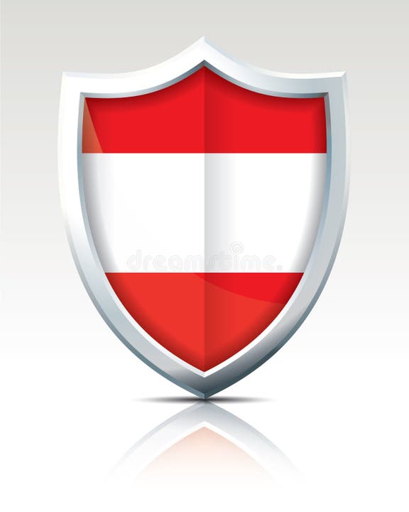 Shield with Flag of Austria Stock Vector - Illustration of national ...