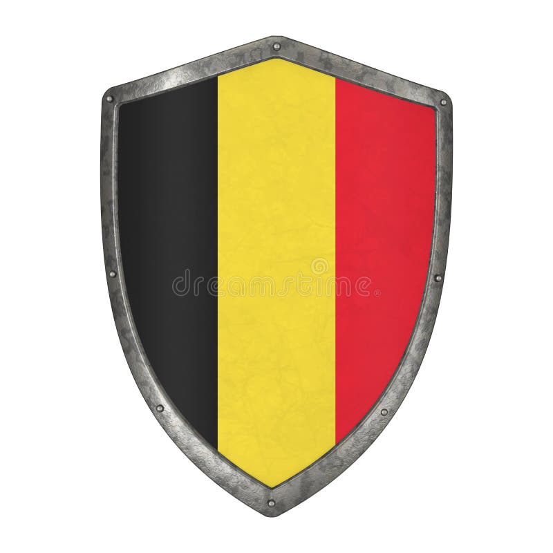Shield Flag Belgium Emblem Country State Shape Stock Illustration ...