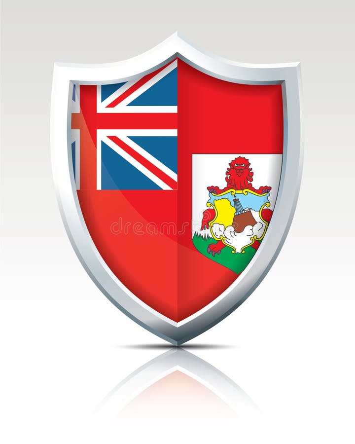 Shield with Flag of Bermuda Stock Vector - Illustration of metropolis ...