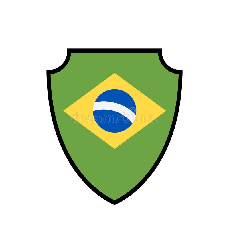 Shield Flag of Brazil Vector Logo and Icon Stock Illustration ...