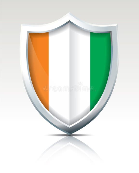 Shield with Flag of Coast of Ivory Stock Vector - Illustration of ...
