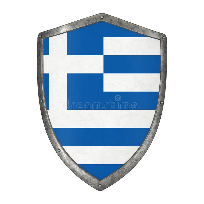 Shield Flag Greece Greek Emblem Country State Shape Stock Illustration ...