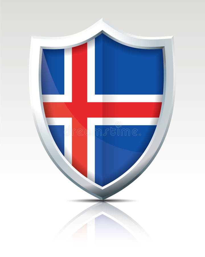 Shield with Flag of Iceland Stock Vector - Illustration of icelandic ...