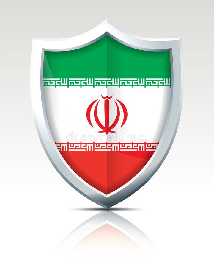 Shield with Flag of Iran stock vector. Illustration of asia - 106737426