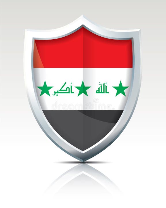 Shield with Flag of Iraq stock vector. Illustration of arabian - 106737325