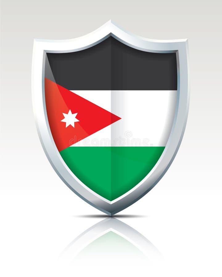 Flag of Jordan. Realistic Wavy Ribbon with Jordanian Flag Colors ...