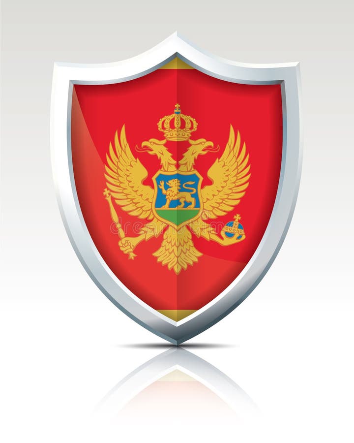 Shield with Flag of Montenegro Stock Vector - Illustration of icon ...