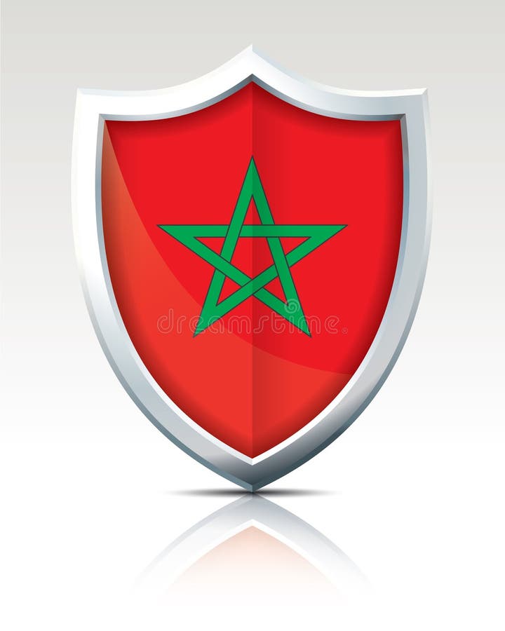 Morocco Flag Vector Shield Icon Stock Illustration - Illustration of ...