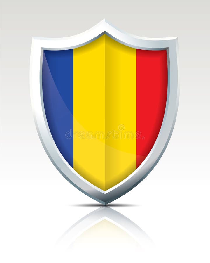 Shield with Flag of Romania Stock Vector - Illustration of outline ...