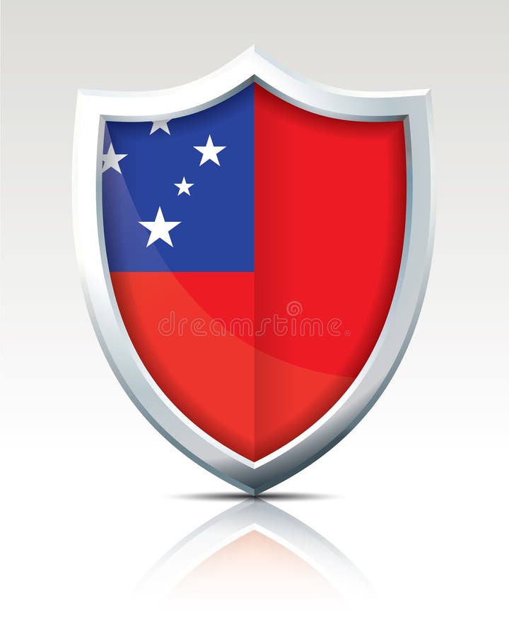 Shield with Flag of Samoa stock vector. Illustration of oceania - 106738402