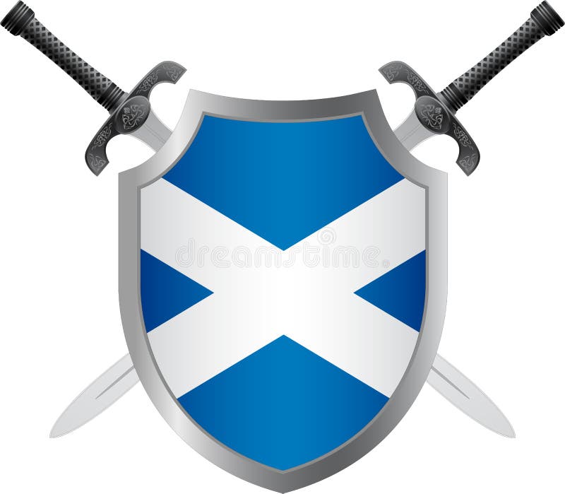 Shield with Flag of Scotland Stock Vector - Illustration of shield ...