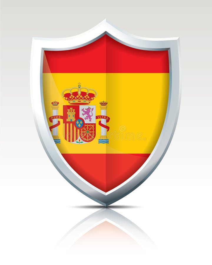 Shield with Flag of Spain stock vector. Illustration of abstract ...
