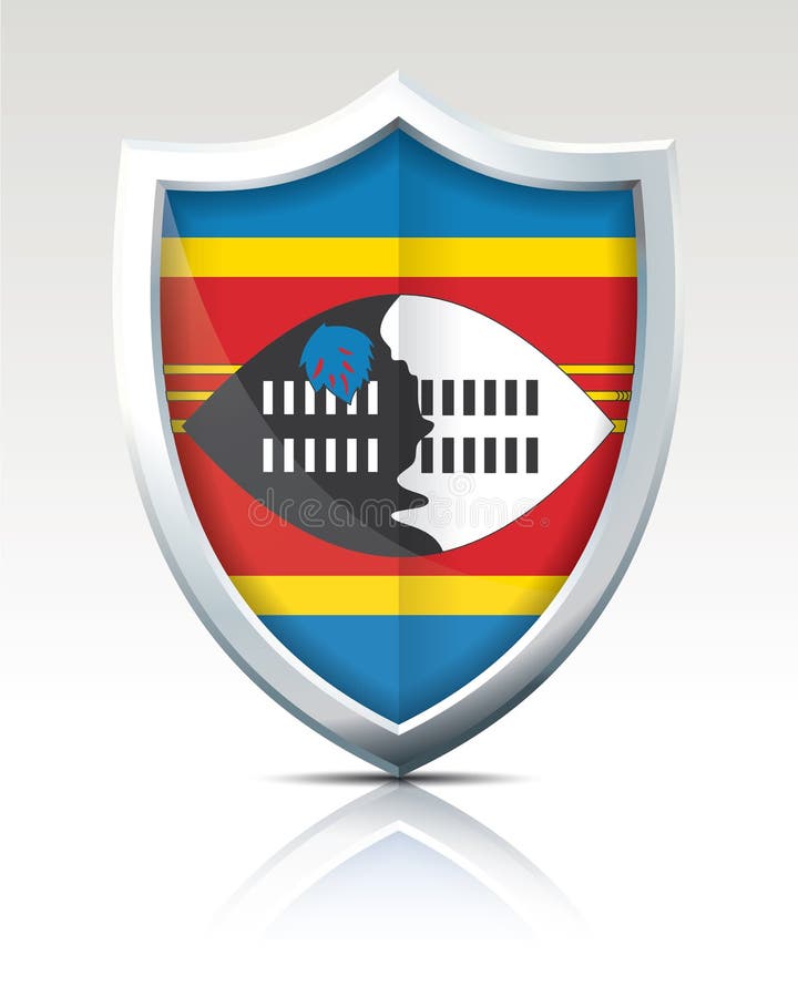 Shield with Flag of Swaziland Stock Vector - Illustration of element ...