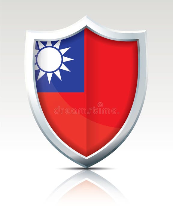 Shield with Flag of Taiwan stock vector. Illustration of profile ...
