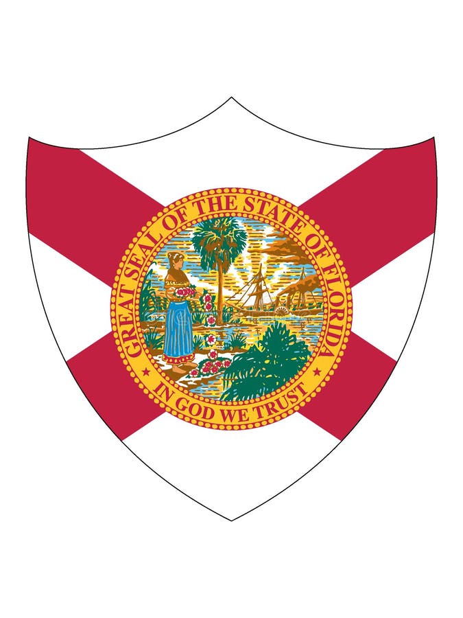 Shield Flag of USA State of Florida Stock Vector - Illustration of ...