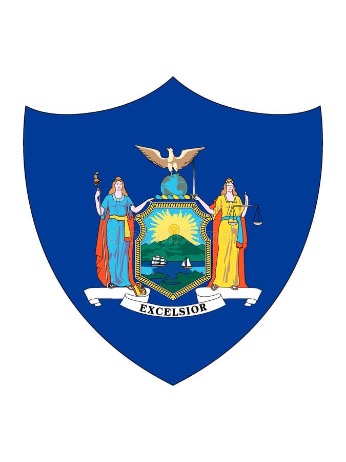 Shield Flag of USA State of New York Stock Vector - Illustration of ...