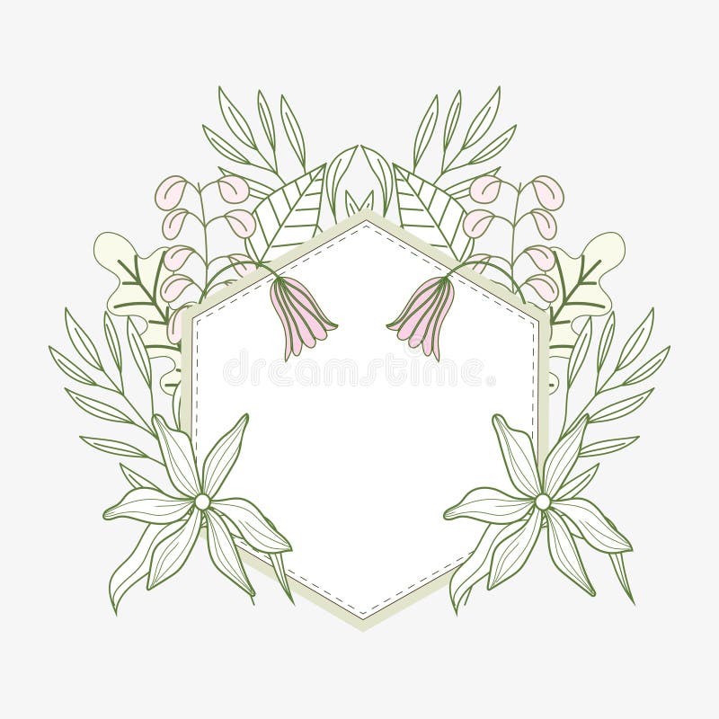 Shield with Floral Decoration Isolated Stock Image - Illustration of ...