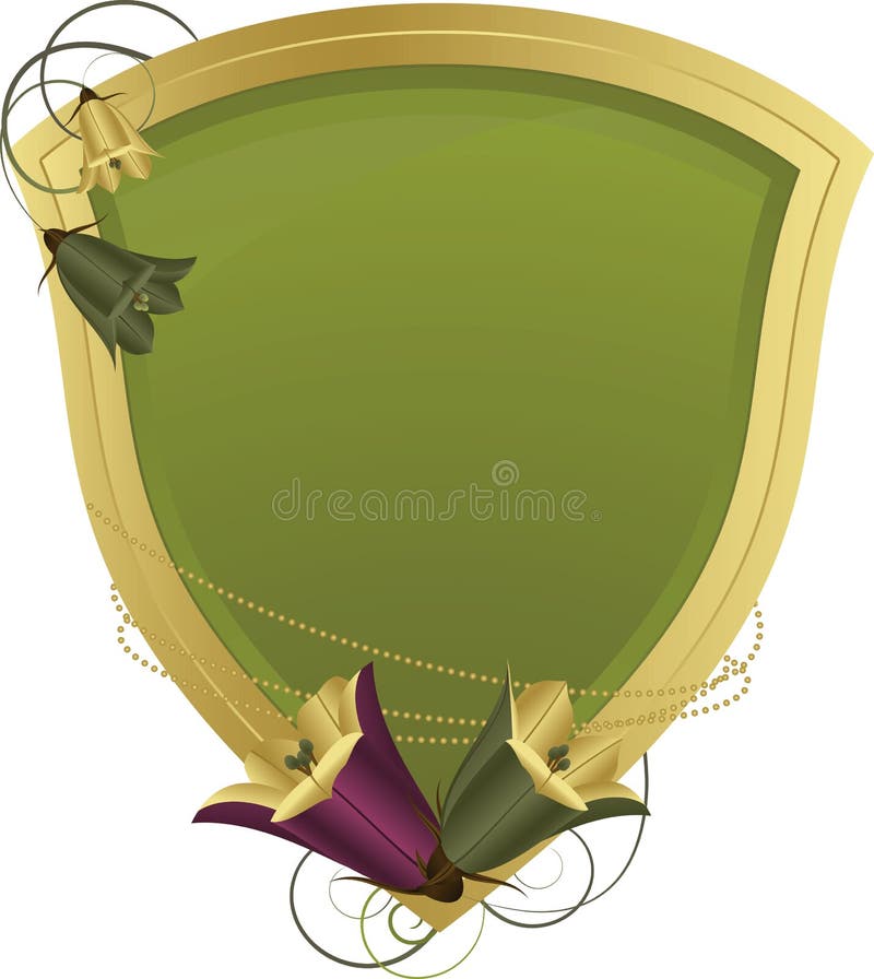 Shield with Floral Ornaments Stock Vector - Illustration of noble ...