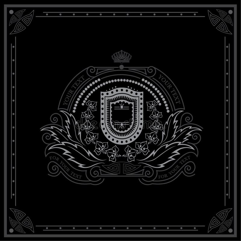 Shield With Floral Decoration Isolated Stock Image - Illustration of ...