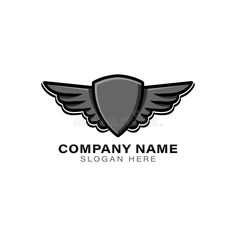 Shield and Flying Wing Logo Ideas. Inspiration Logo Design. Template ...