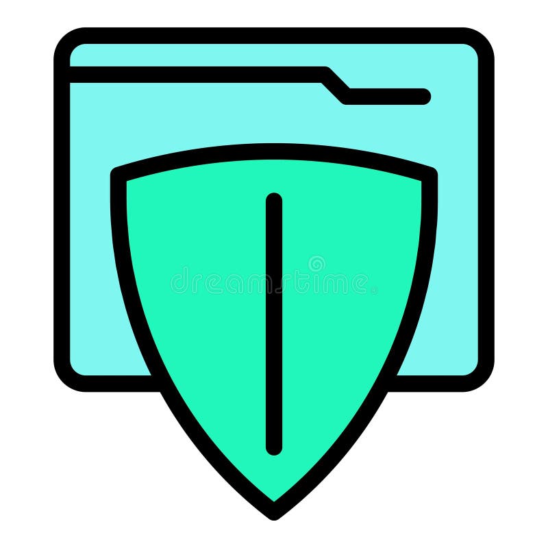 Shield Folder Icon Vector Flat Stock Vector - Illustration of safety ...
