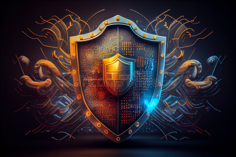Shield in the Form of a Castle. Data Protection Concept Stock ...