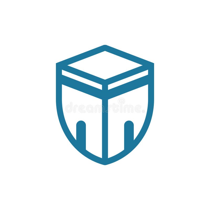 Shield Fort Building Line Creative Logo Stock Vector - Illustration of ...