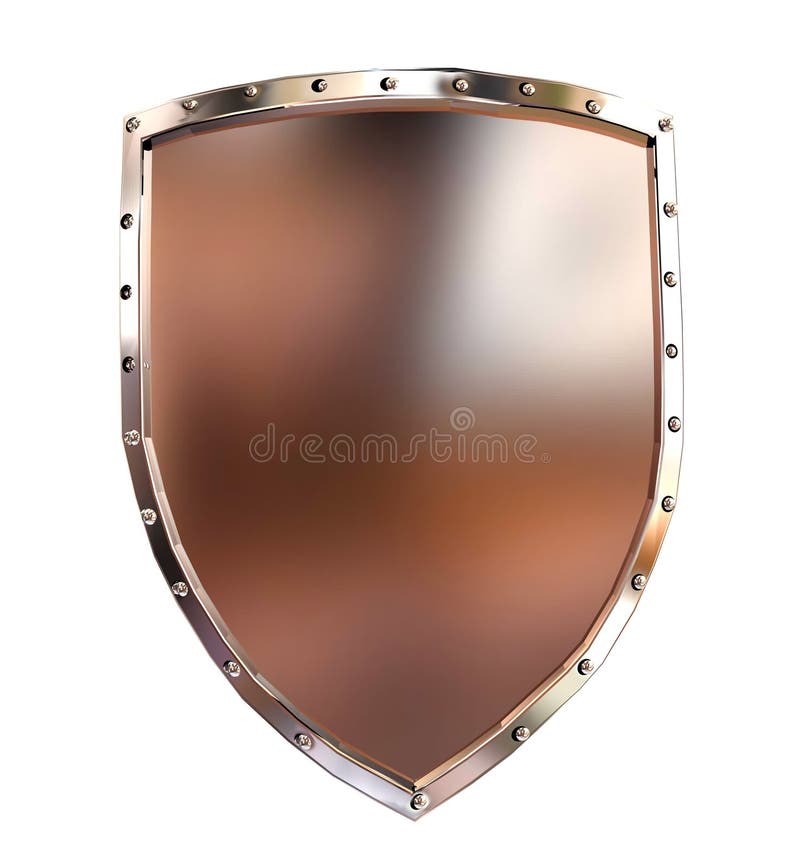 Shield Front Steel Brown, Isolated, - 3d Rendering Stock Illustration ...