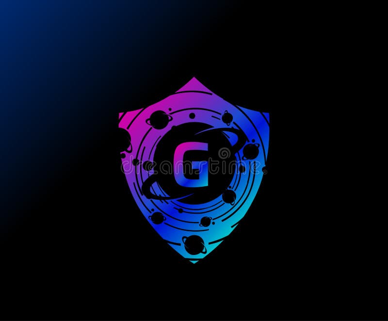 Shield G Letter Design. Planet Protection Logo Concept Stock ...