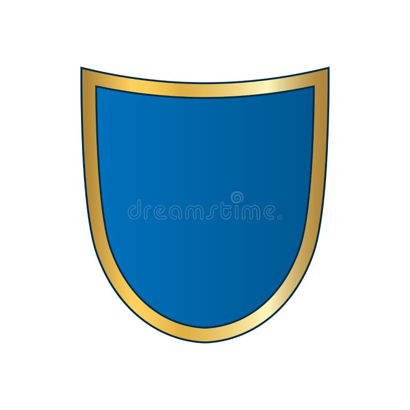 Shield Gold Blue Icon Shape Emblem Stock Vector - Illustration of gold ...