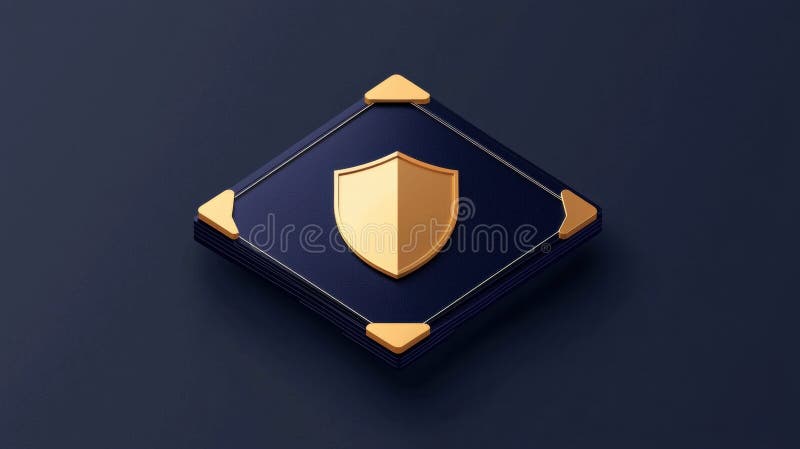 A Shield with a Gold Border and a Gold Center. Stock Illustration ...