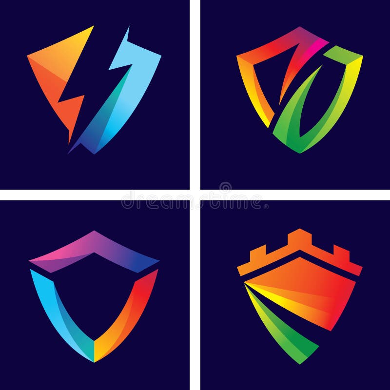 Shield Gradient Logo Design Stock Vector - Illustration of element ...