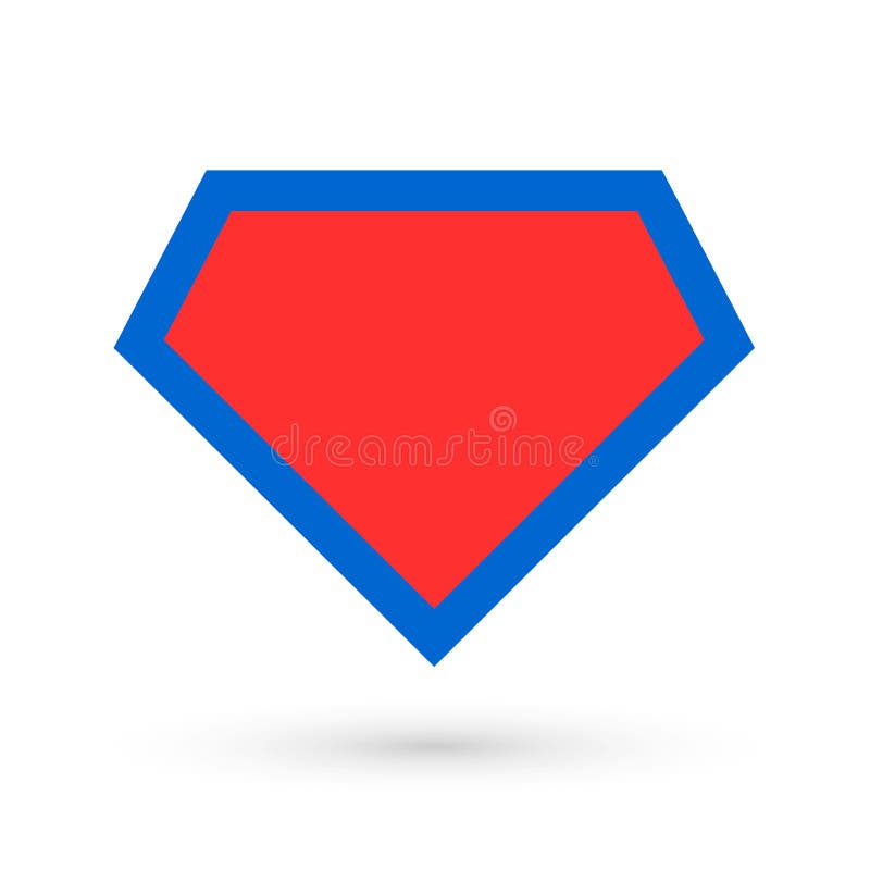 Red Superman Diamond Outline Only