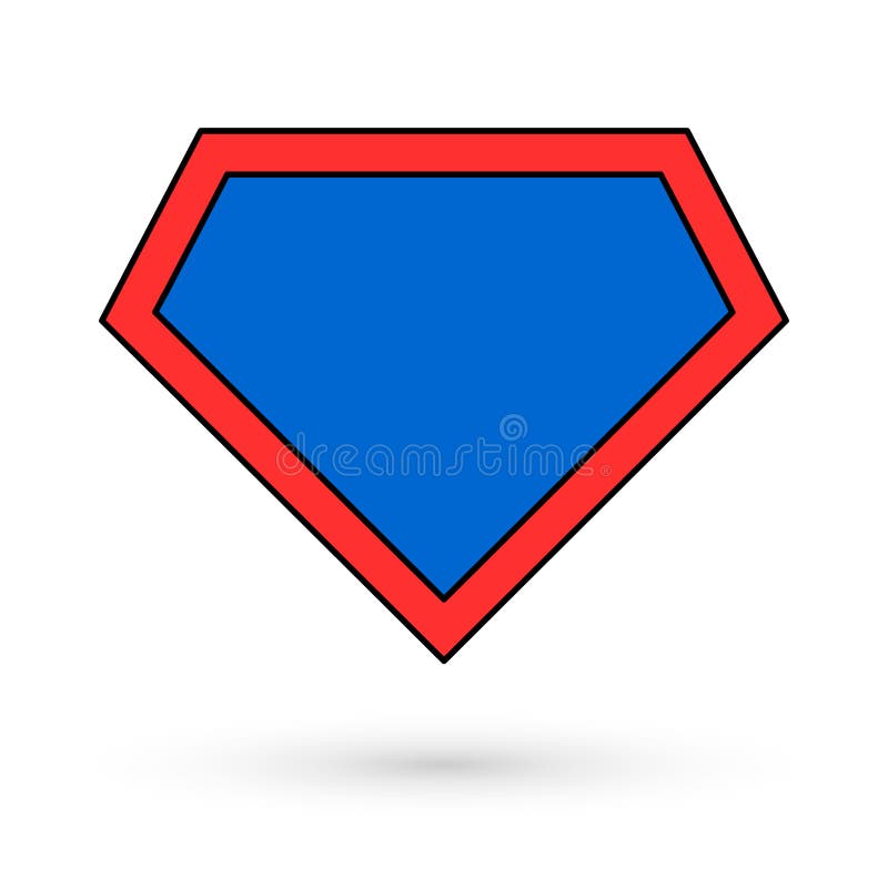 Shield Graphic Hero Shadow Icon, Isolated Comic Shape Concept Symbol ...
